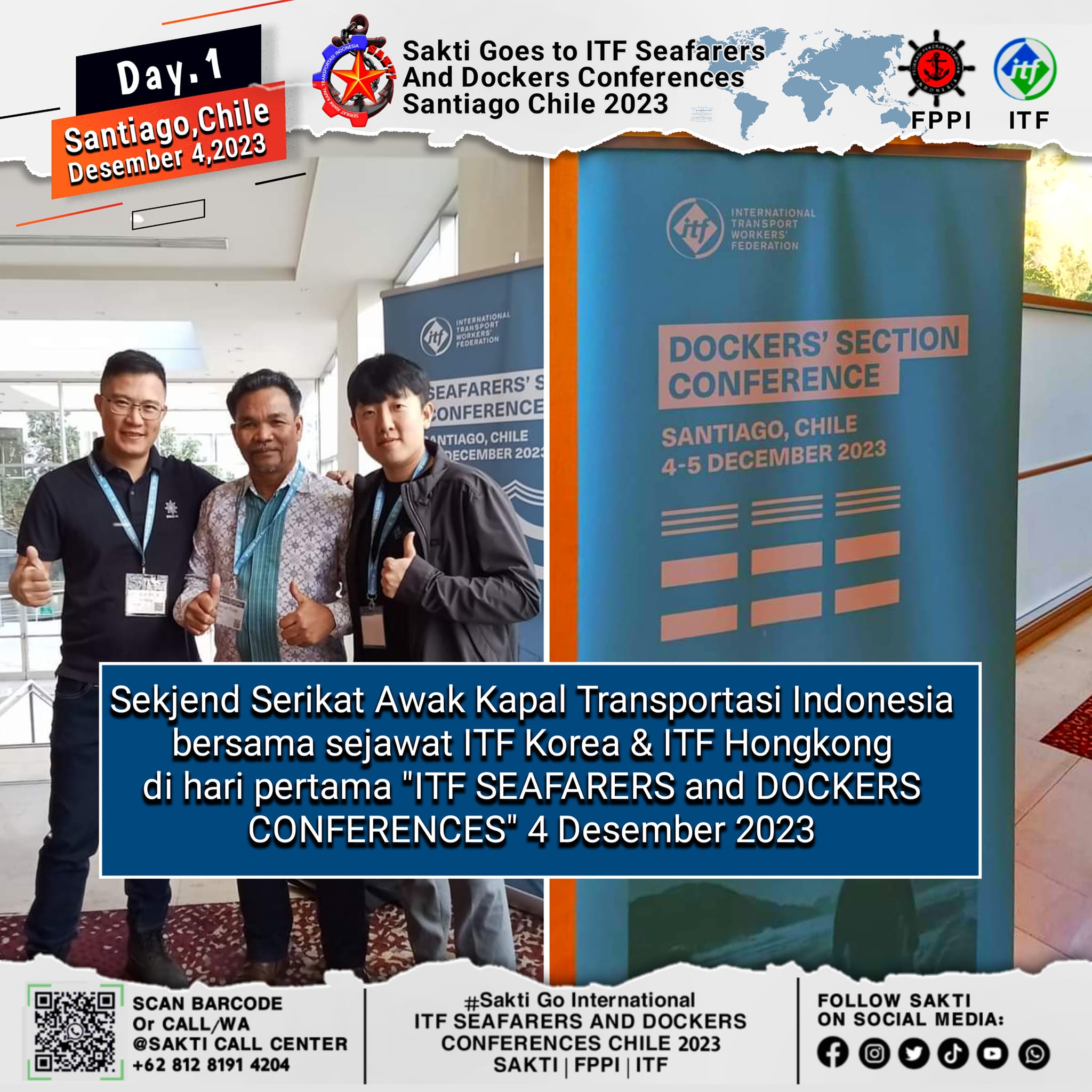 SAKTI GOES TO ITF SEAFARERS AND DOCKERS COMFERENCES SANTIAGO CHILE – sakti.or.id